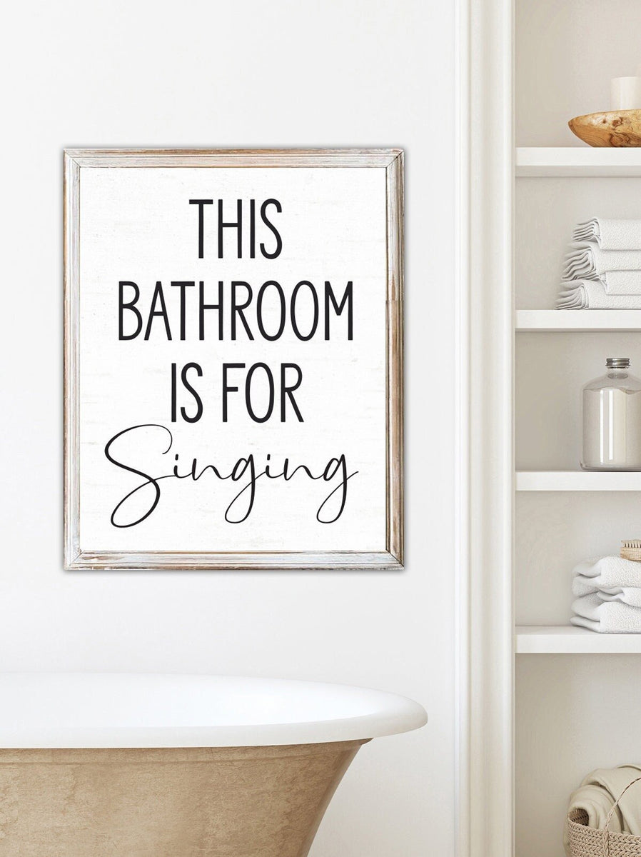 This Bathroom Is For Singing Print - Lettered & Lined